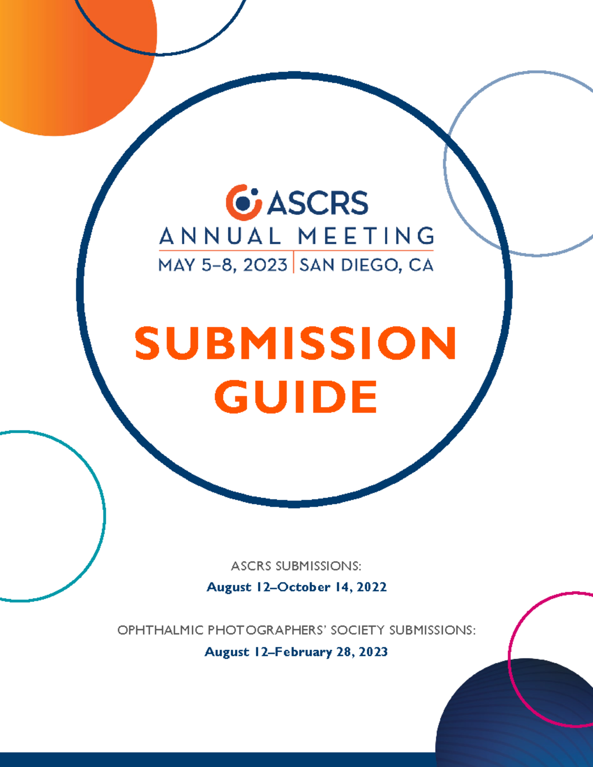 2023 Ascrs Submission Guide Final - SUBMISSION GUIDE ASCRS SUBMISSIONS ...