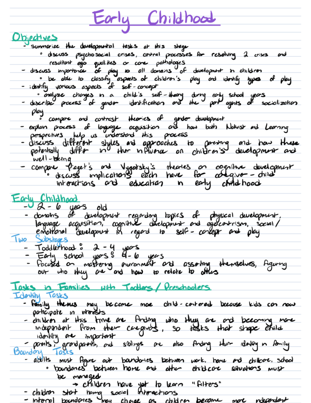 HDFS 1070 Chapter 6 Book Notes - HDFS 1070 - UConn - Studocu