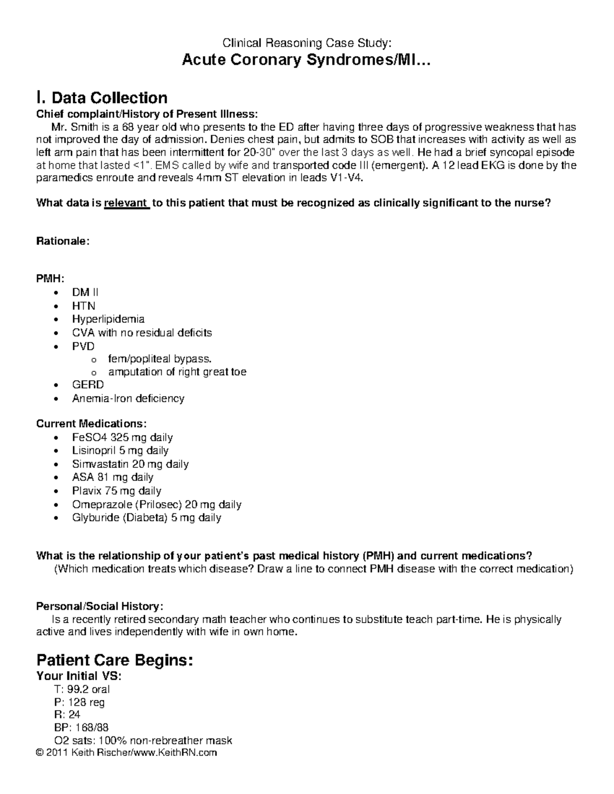 ACS MI Student Basic Reasoning Study - Clinical Reasoning Case Study ...