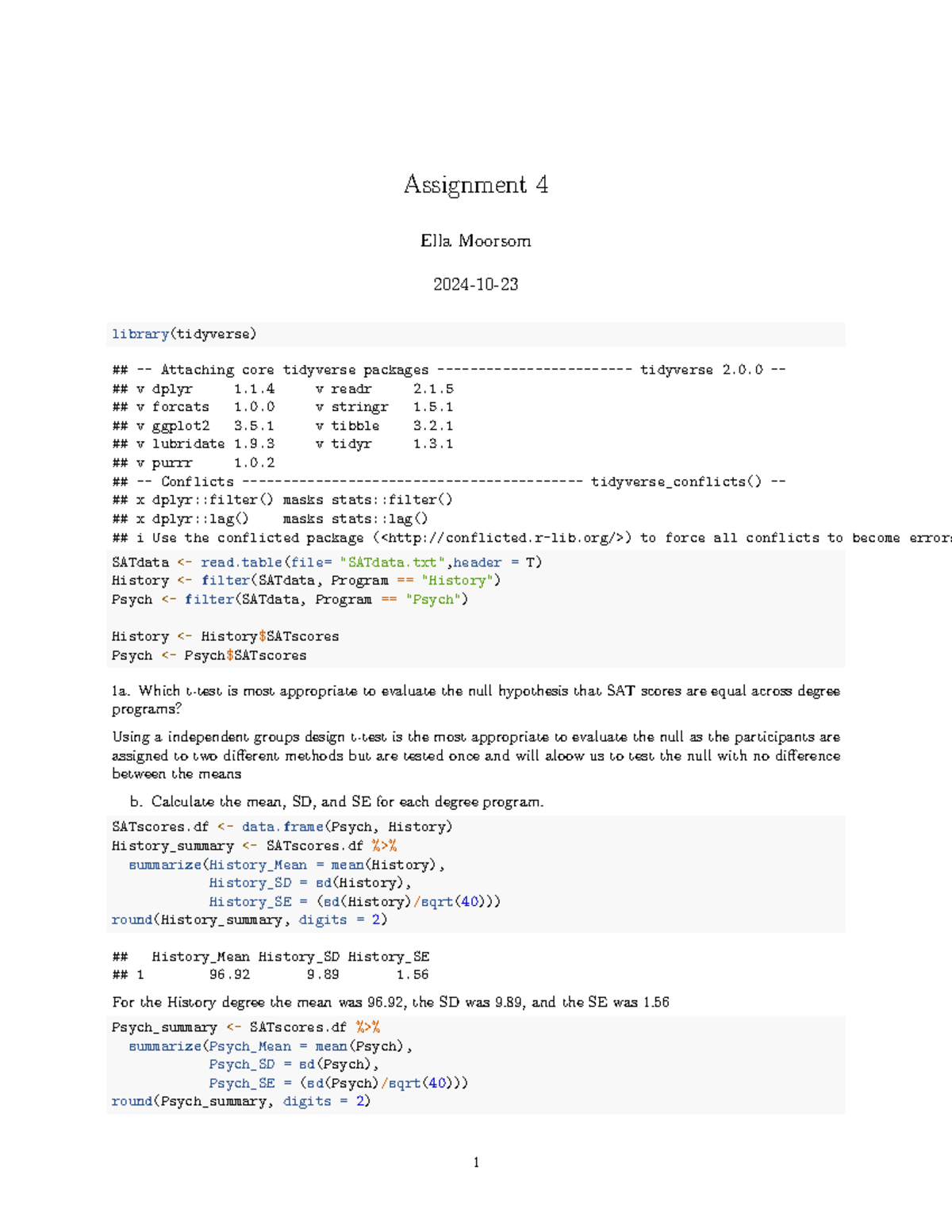 Assignment 4 W24 - Assignment 4 Ella Moorsom 2024-10- library(tidyverse) - Attaching core ...