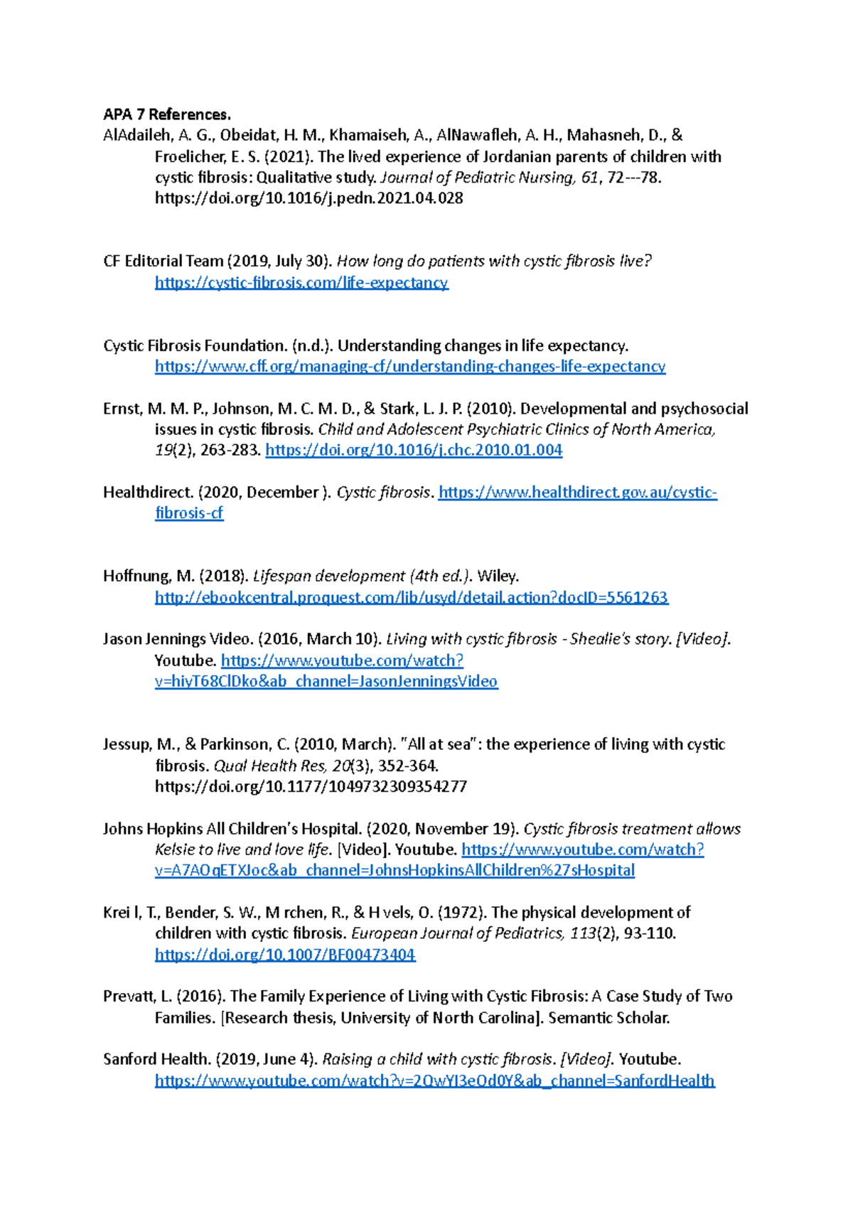 Reference list -1 - Some really detailed notes on occupational therapy ...