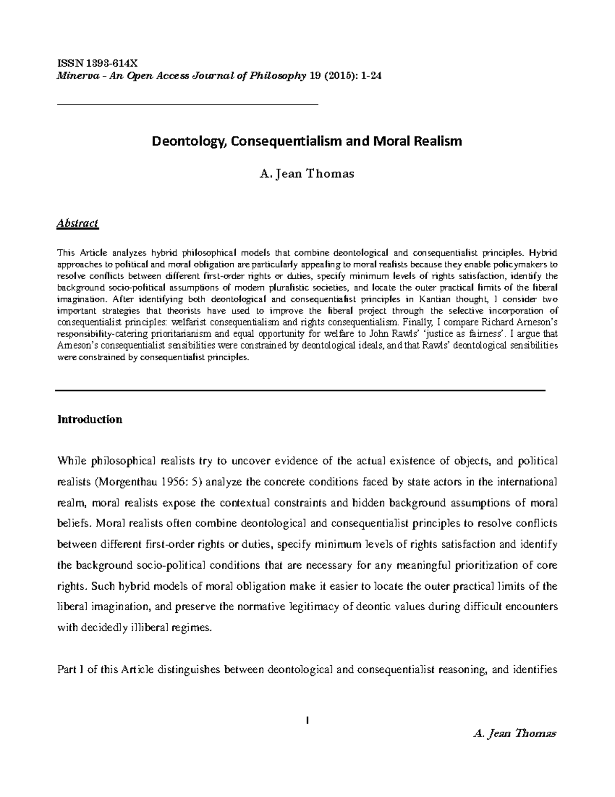 Deontology- a topic of deontology and its meanings - Minerva - An Open ...