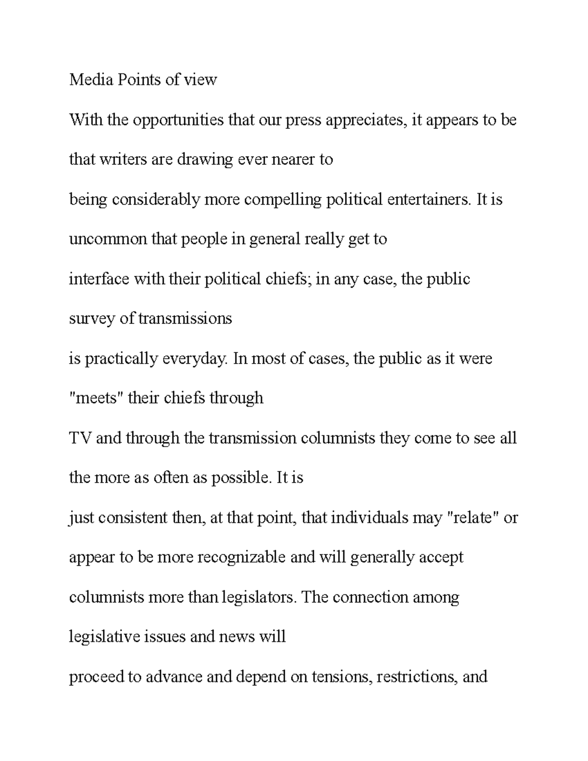 Media Points of view - lecture notes - Media Points of view With the ...