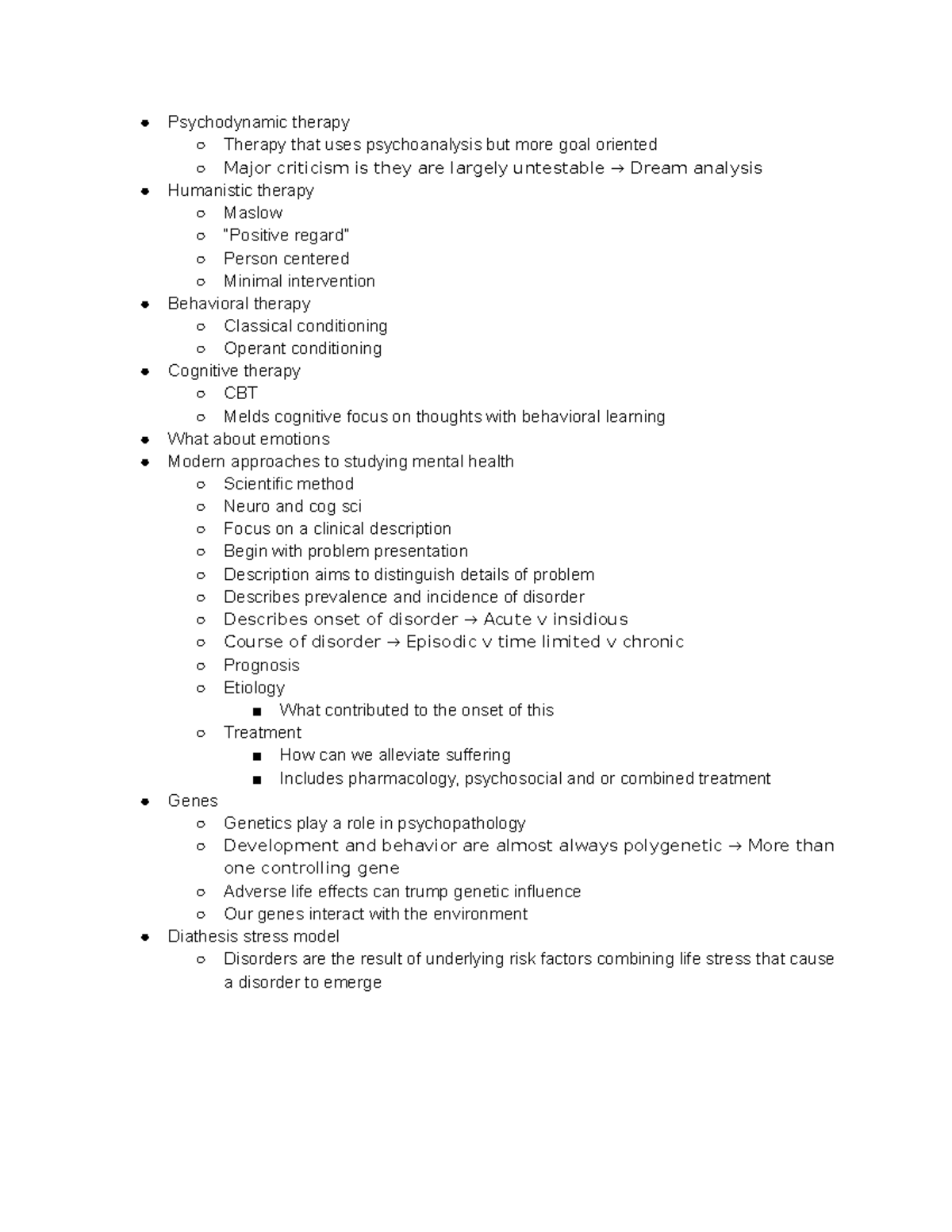 Class 3 - Detailed notes from this lecture - Psychodynamic therapy ...