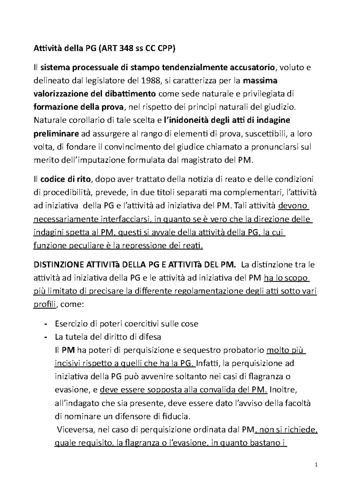 Attività della PG - RIASSUNTO COMPLETO - Aività della PG (ART 348 ss CC CPP) Il sistema ...