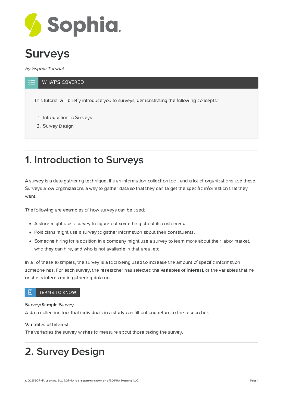 Surveys-2 - Introduction to Statistics - Unit 1 lecture notes and ...