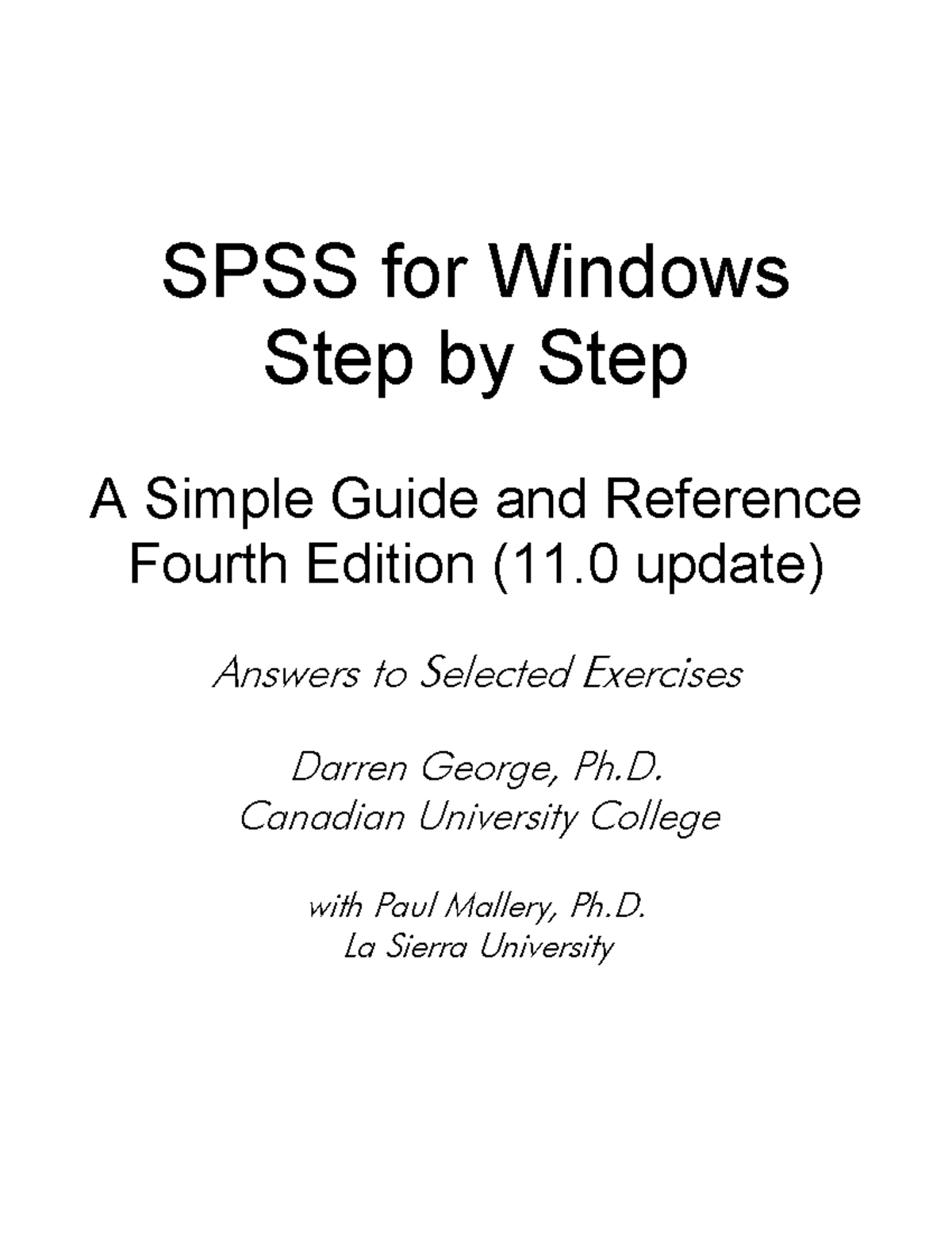 George 4answers - Uwuuwu - SPSS for Windows Step by Step A Simple Guide ...
