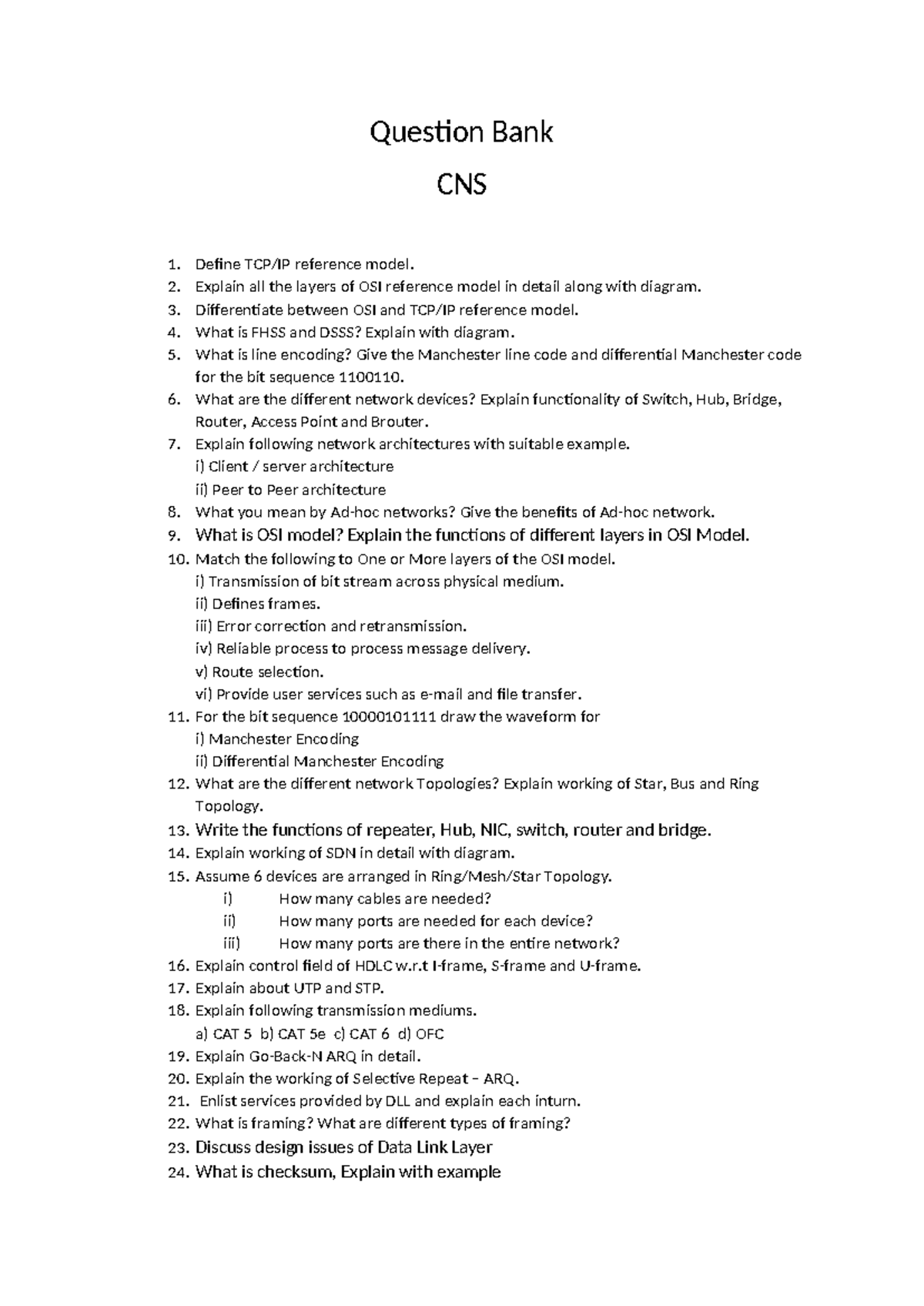 Cns Unit I And Ii Qb Cns Unit I And Ii Qb Summary Computer Engineering Question Bank Cns 1