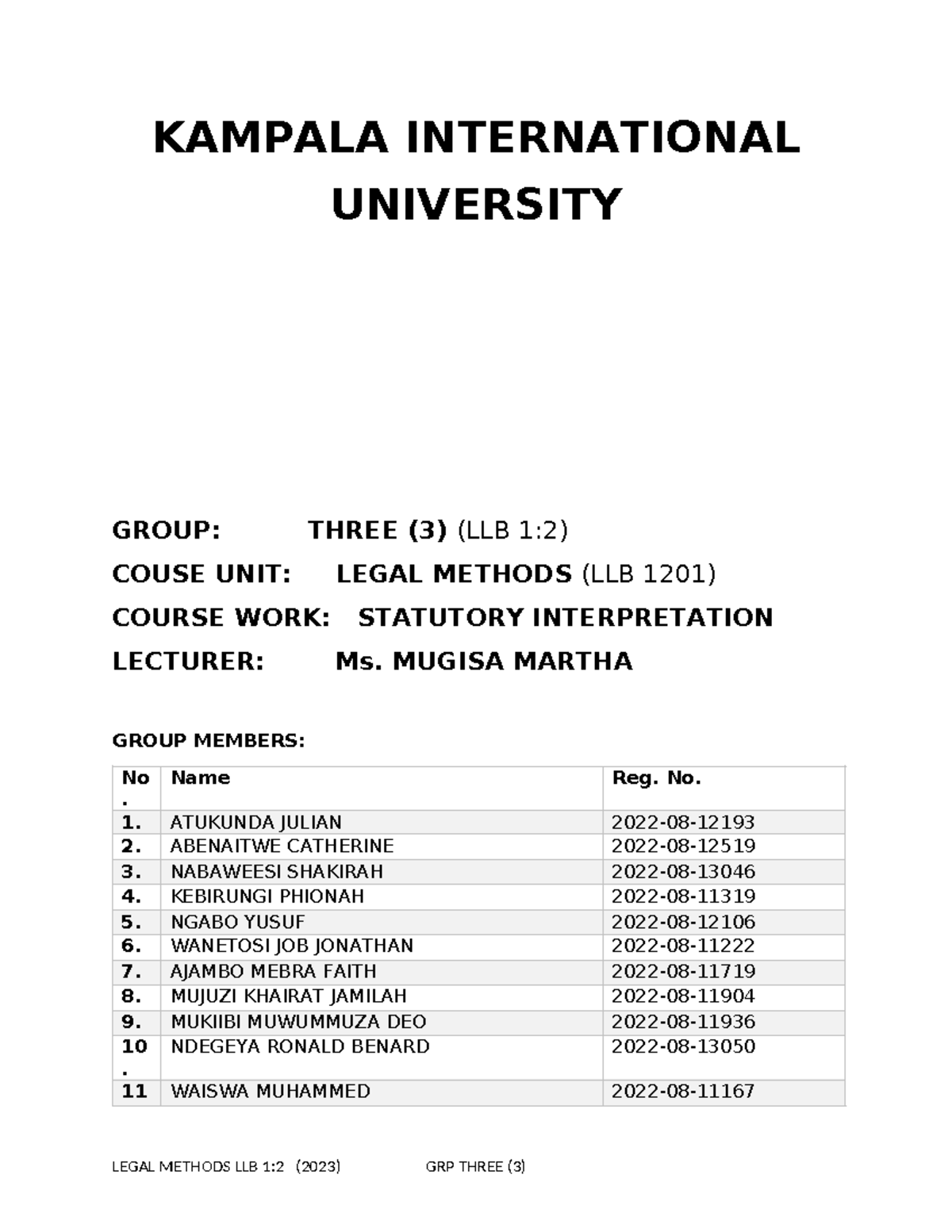 Rules OF Statutory Interpretation 1ST edit - KAMPALA INTERNATIONAL ...