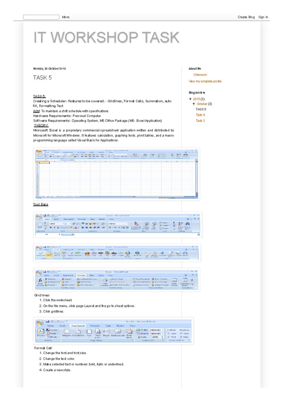IT Workshop TASK TASK 5 - its my material - IT WORKSHOP TASKIT WORKSHOP TASK Monday, 26 October ...