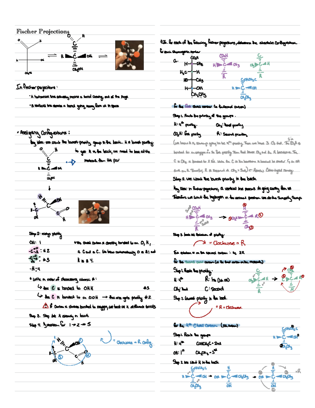 How To- Fischer Projections - Fischer Projections O H O H C far ...