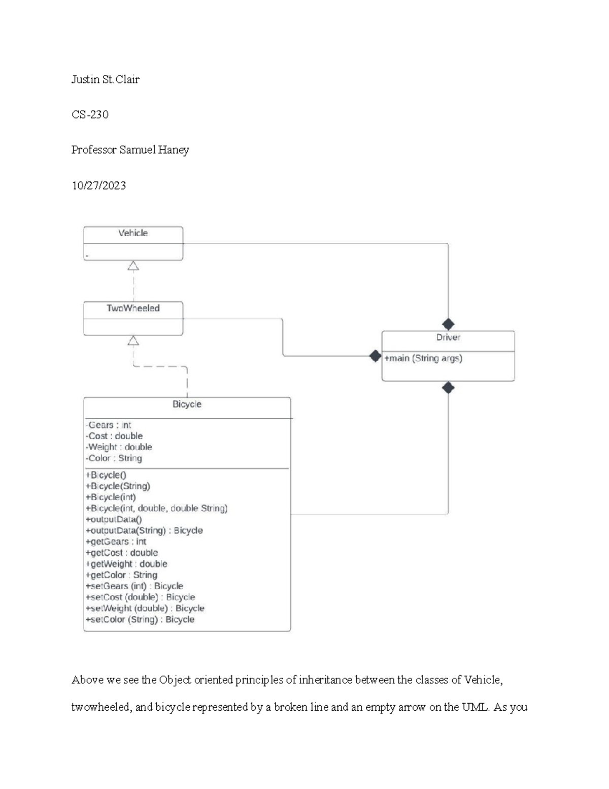 1-5 UML Design Assignment for software - CS250 - Justin St CS ...