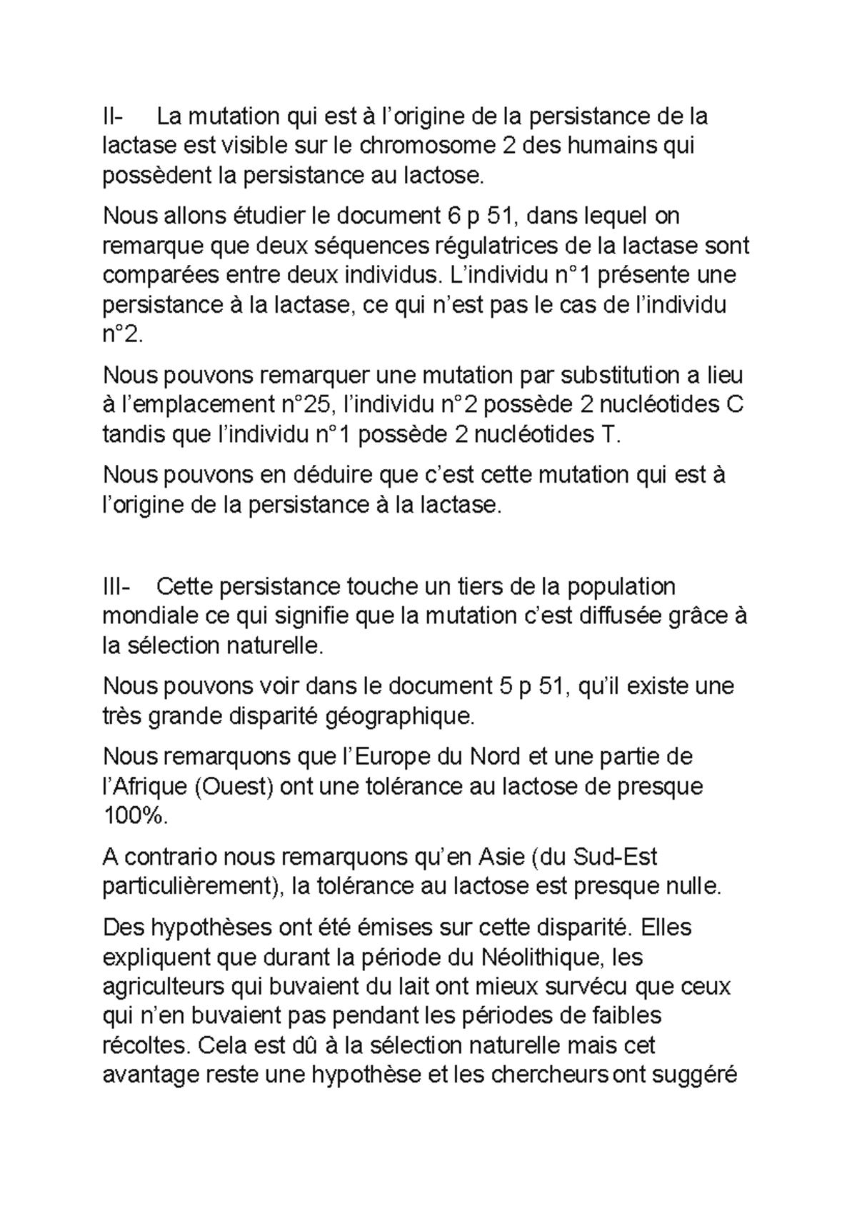 Svt lactase - svt - II- La mutation qui est à l’origine de la ...