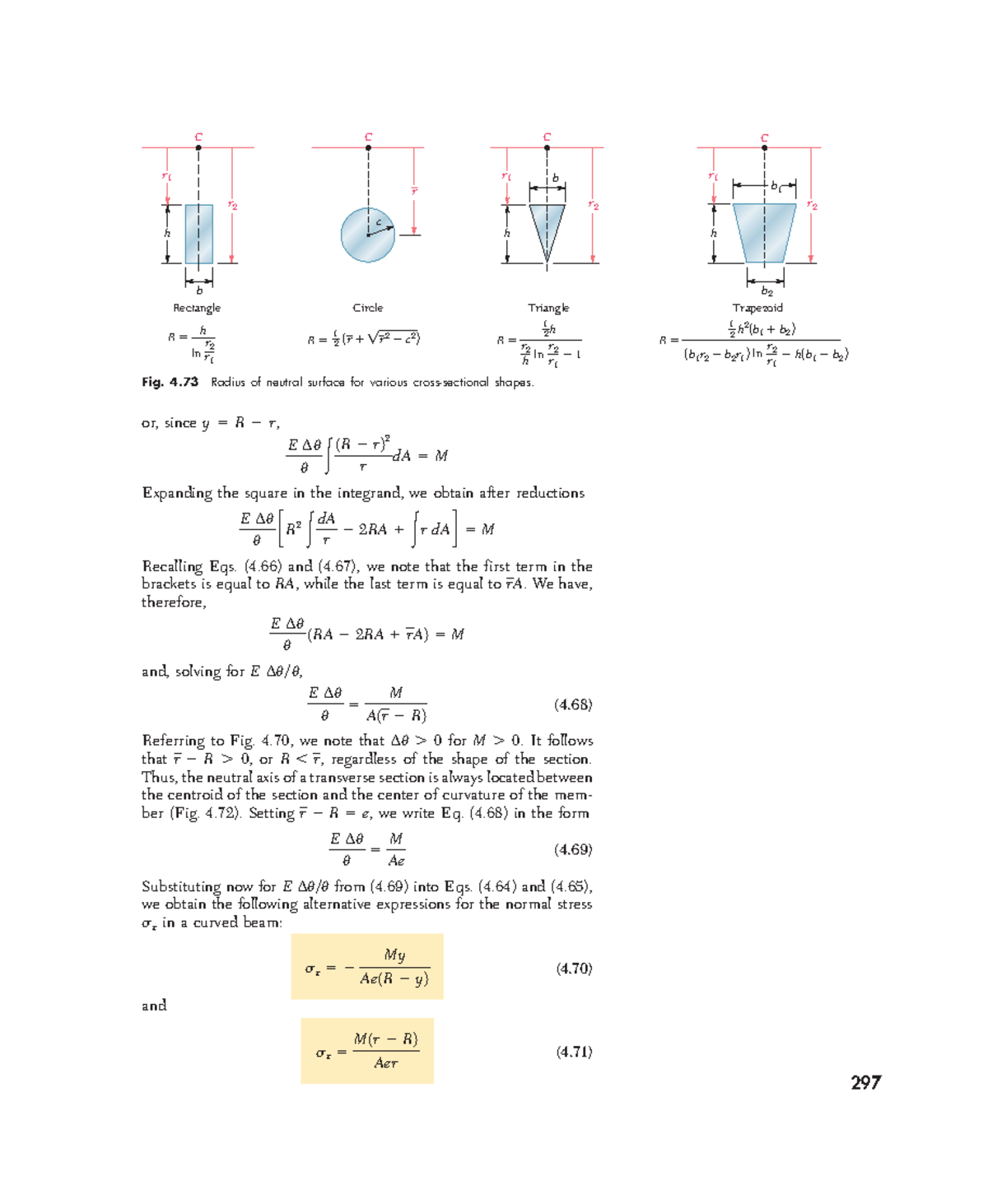 ENGR-Lec b - ENGR-Lec b - or, since y 5 R 2 r, E ¢u u 1 R 2 r 22 r dA 5 M Expanding the square ...
