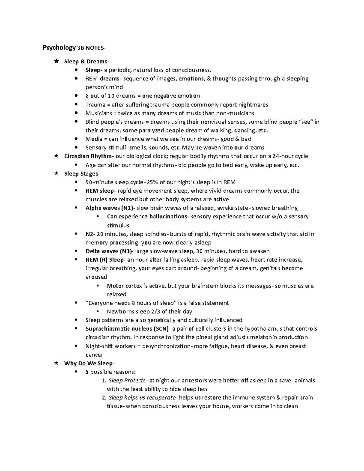 3B - UNL PSYC 181, Brown-Kramer, MODULE 3B NOTES SUMMARY - Psychology ...