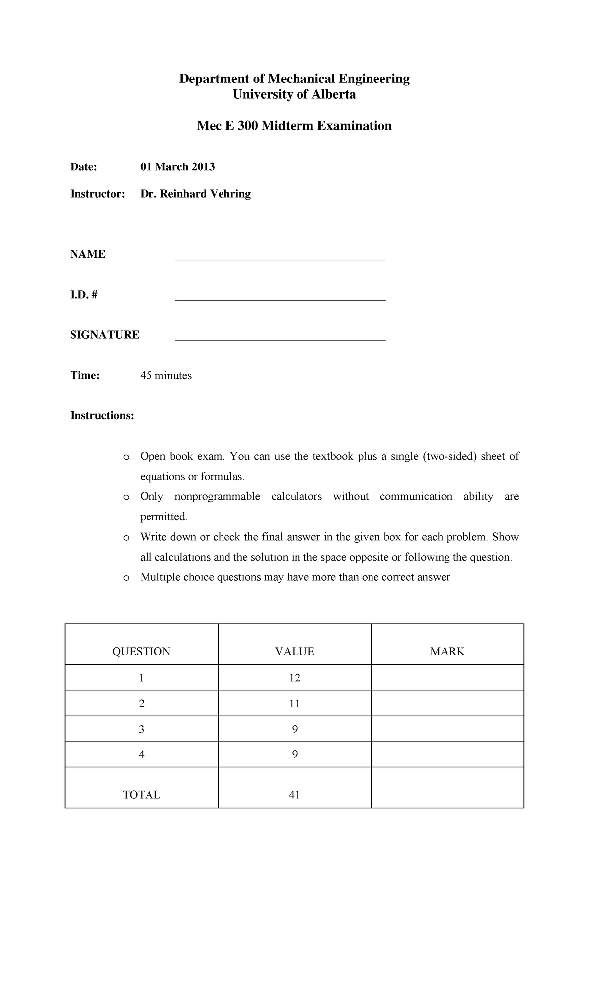 Sample/practice exam 2 February Fall 2012, questions - Department of ...