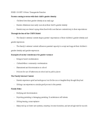 FSHD 150 PPT 1 notes - FSHD 150 PPT 1 notes: - Limitations of defining ...