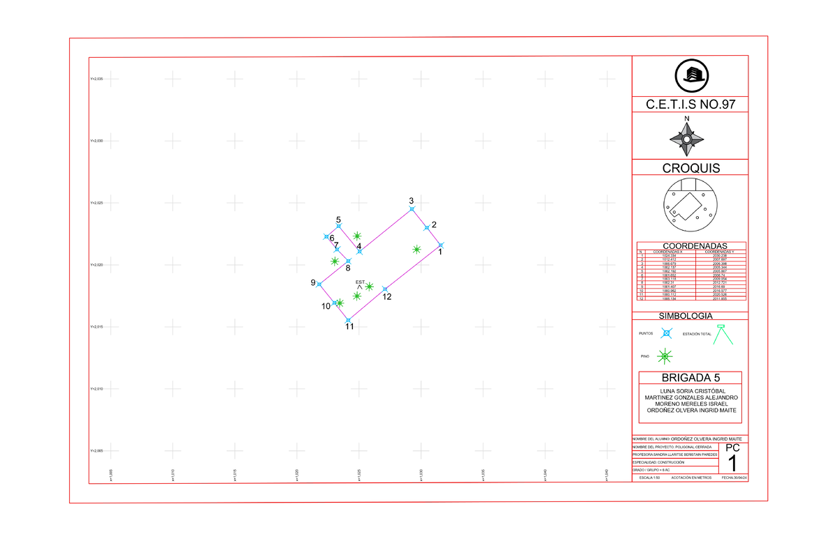 Poligonal cerrada y abierta maitel-Modebhlon - Realiza trazo y ...