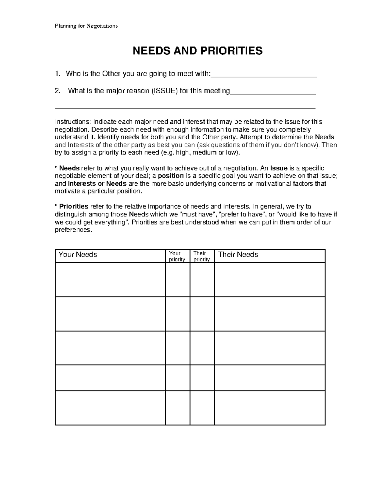 Practical Assessment Planning Tools - Needs-Priorities-Resources ...