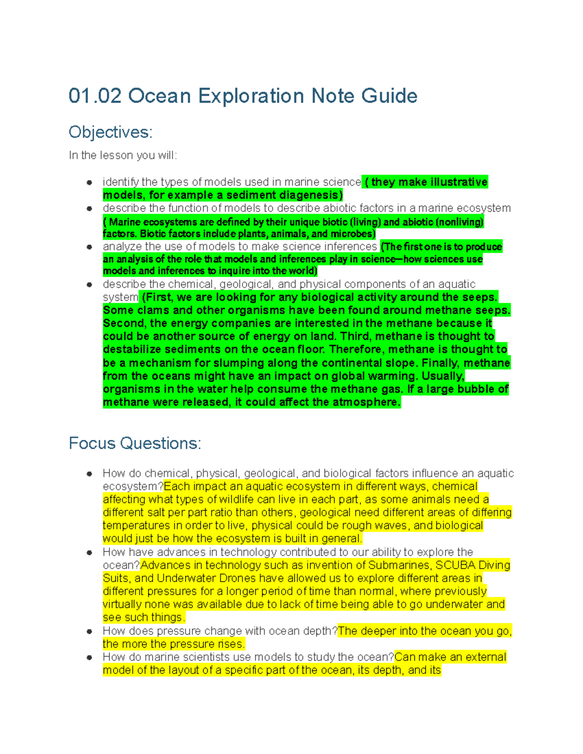 01.02 Ocean Exploration Note Guide - 01 Ocean Exploration Note Guide ...