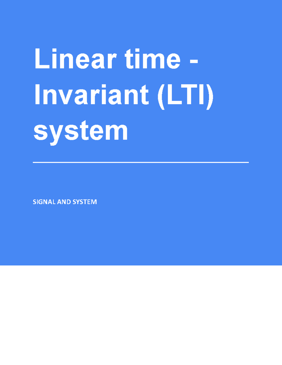 Linear time Invariant - Copyright © 2014-2020 TestBook Edu Solutions ...