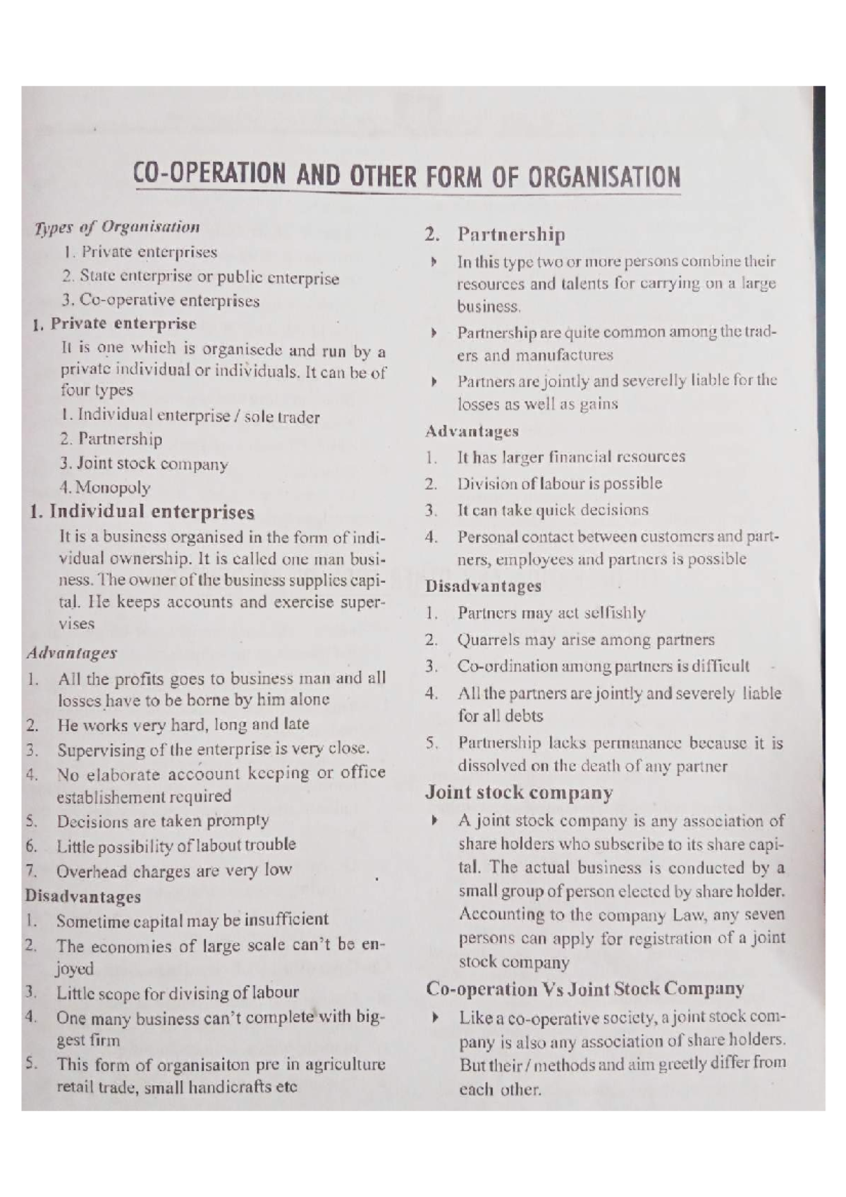 Cooperation 5 - Co-operation and other form of organisations - Studocu