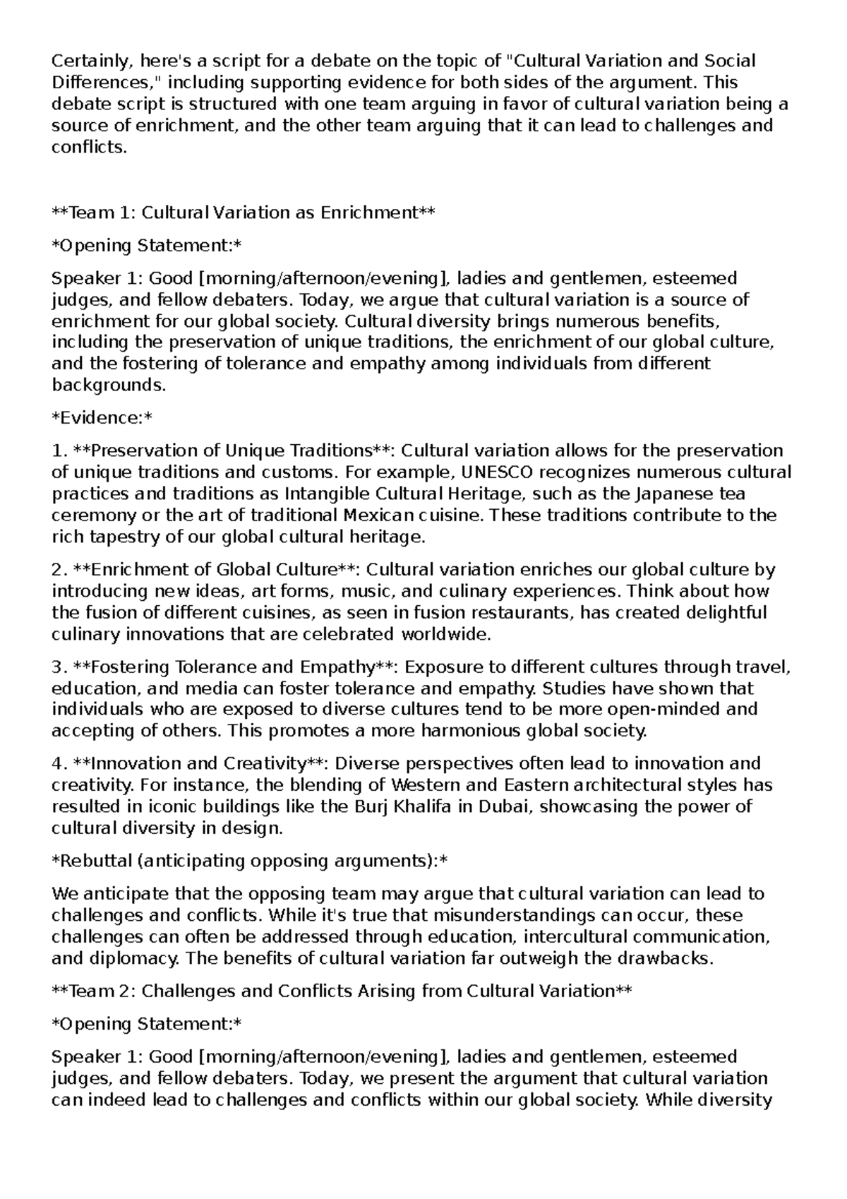 UCSP Debate Script - NOTES - Certainly, here's a script for a debate on ...