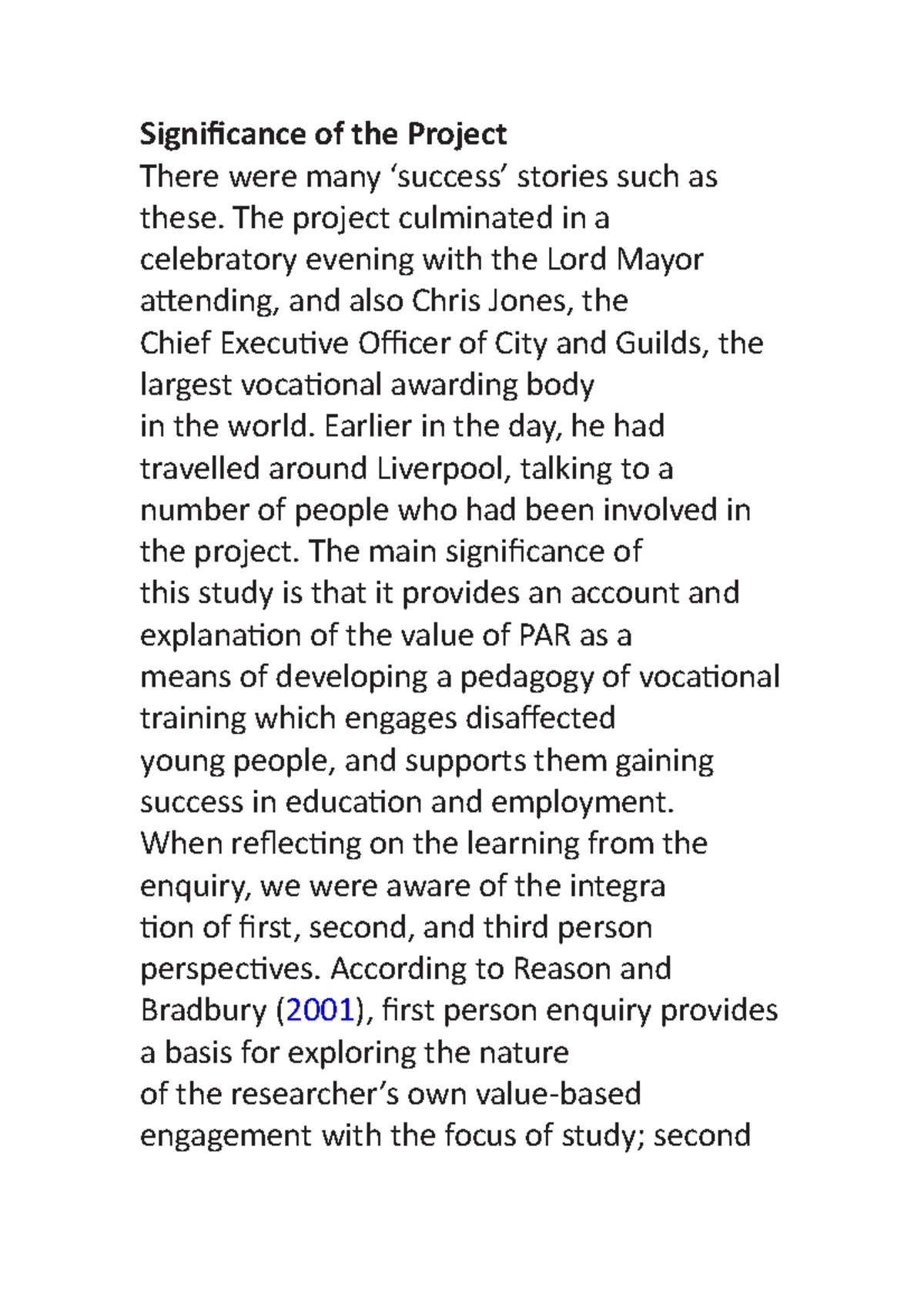 Engaging in a First Person Enquiry- Values,Beliefs, and Reflection ...