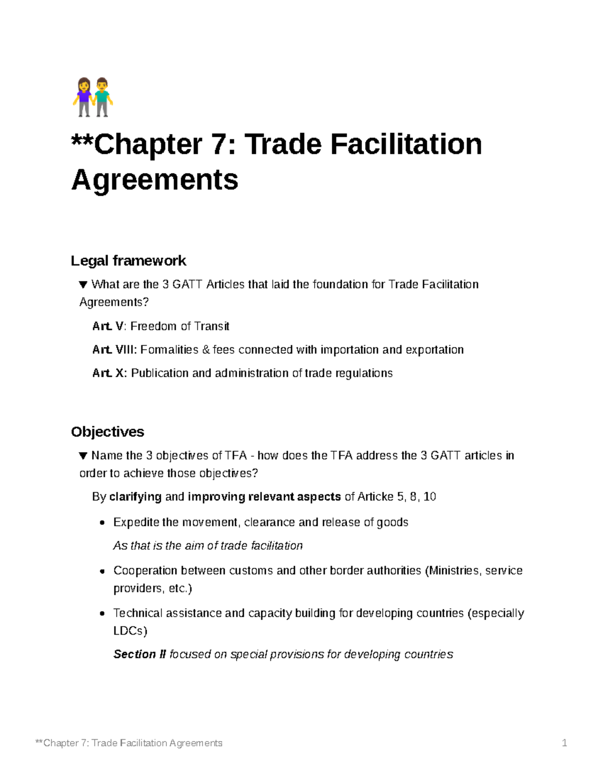 Chapter 7 Trade Facilitation Agreements - Y **Chapter 7: Trade ...