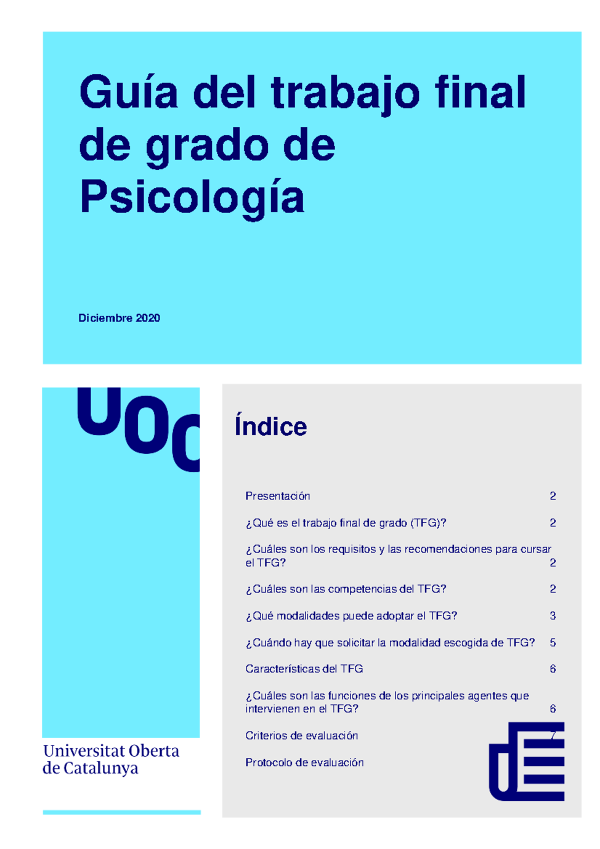 Guia TFG psicologia 20202 ES - Psicologia - UOC - Studocu