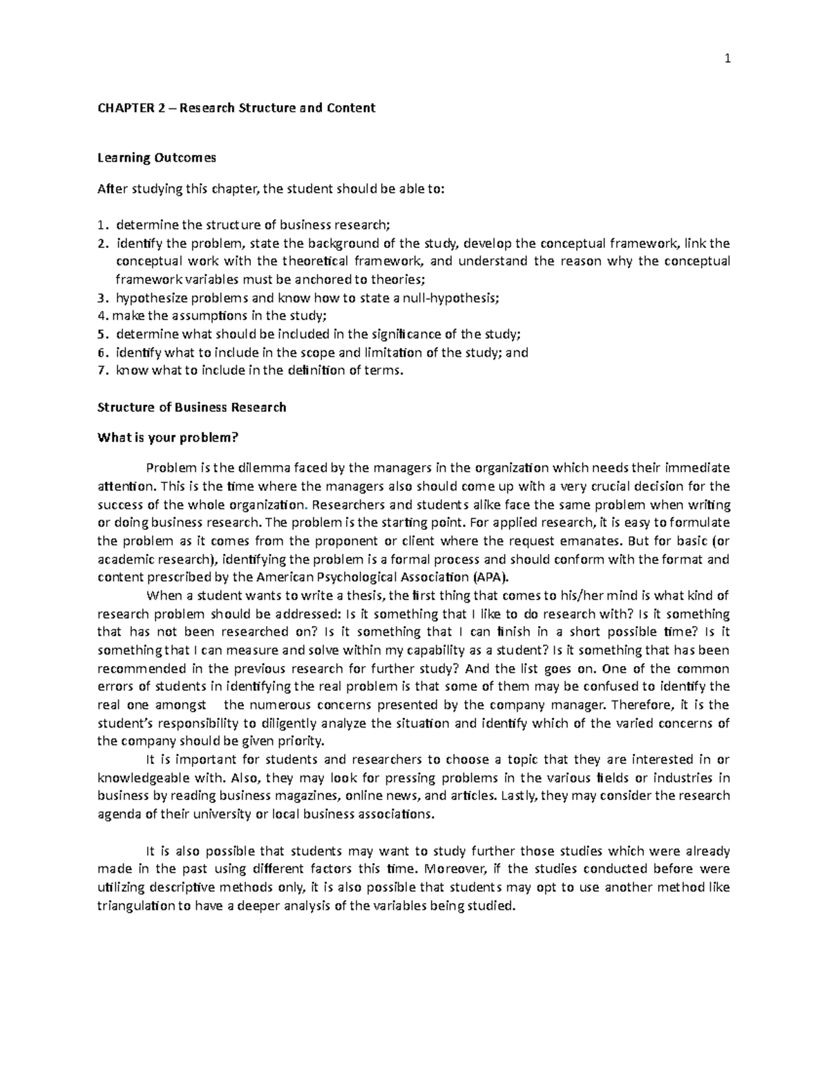 BPRX-BPR Module 2 - Informative - CHAPTER 2 – Research Structure and ...