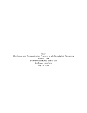 Task 2 D179 - Completed Successfully - Task 2 Collecting and Analyzing Data Garrett Cora D179 ...