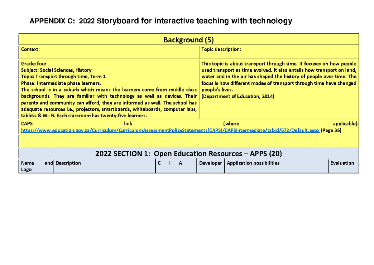 Theme 3 Assignment - APPENDIX C: 2022 Storyboard for interactive ...