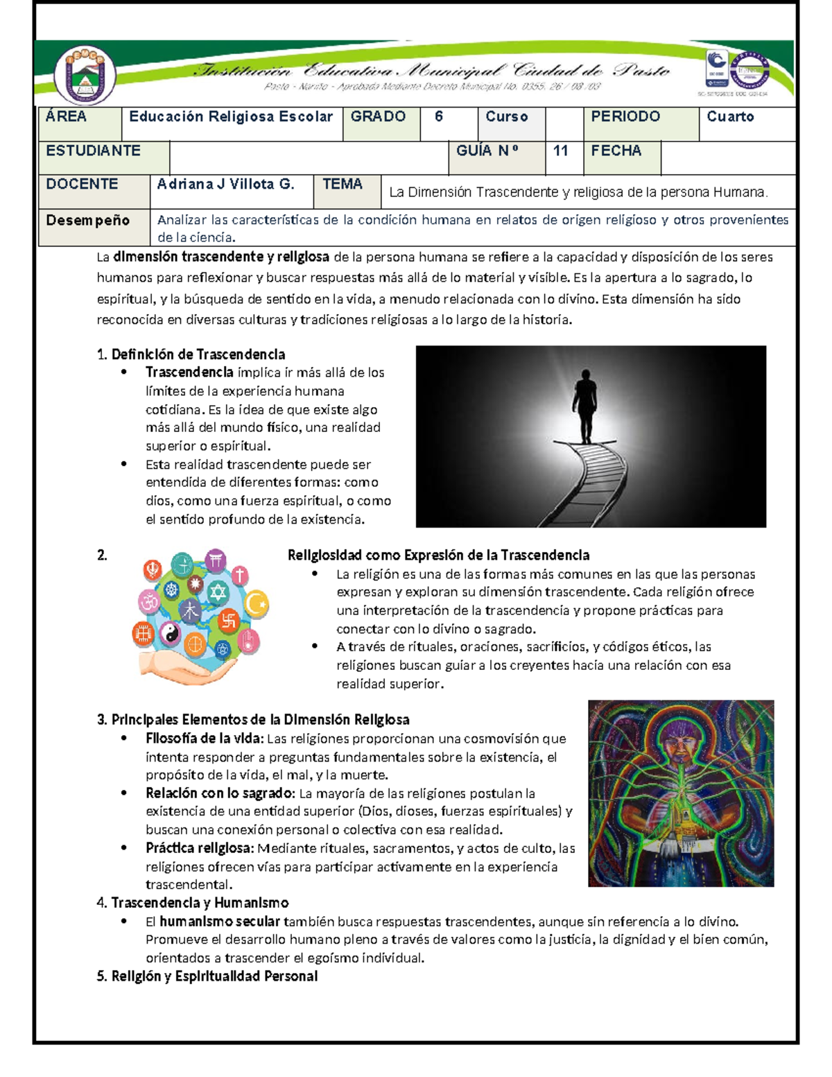 La dimensión trascendente y religiosa de la persona humana - ÁREA ...