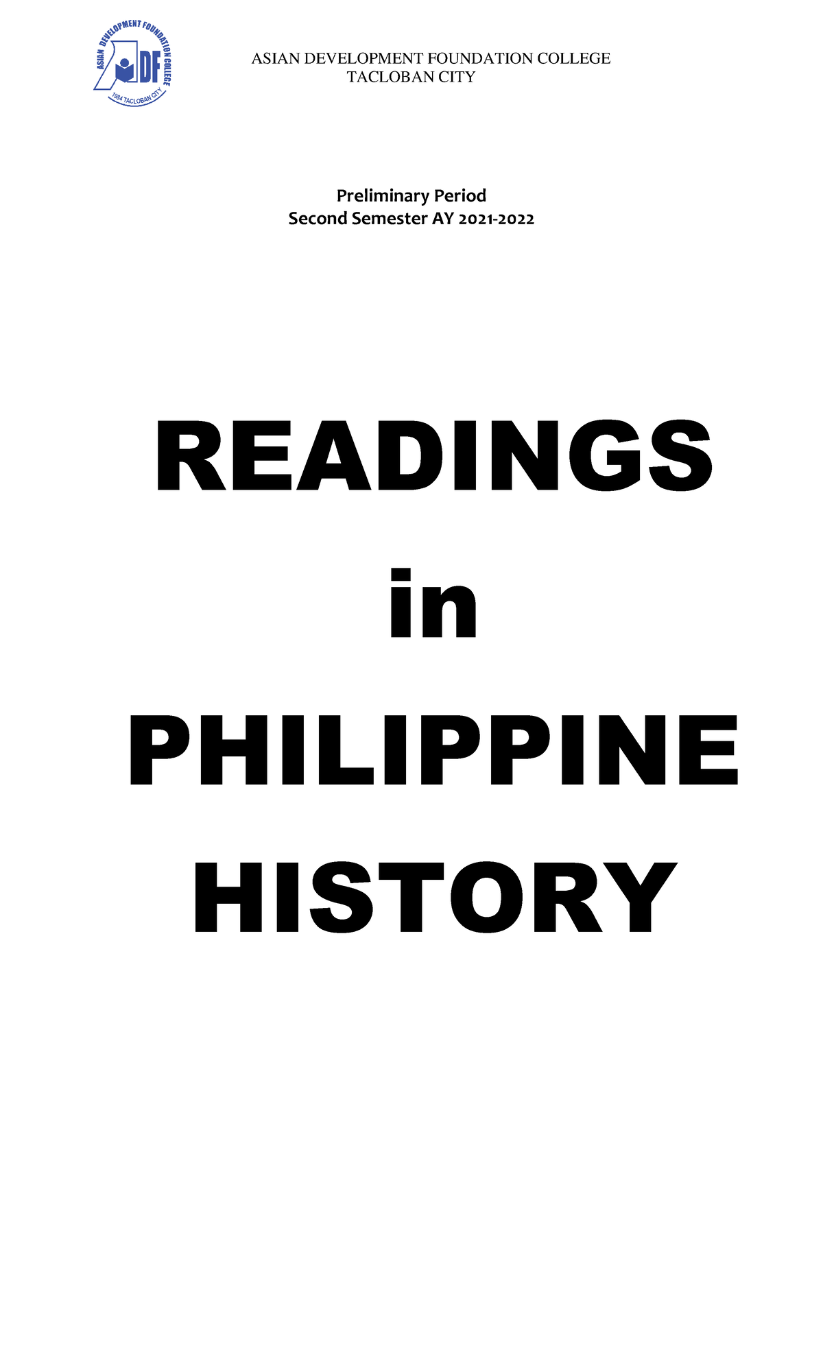 Module 1 Readings IN PHIL - ASIAN DEVELOPMENT FOUNDATION COLLEGE ...