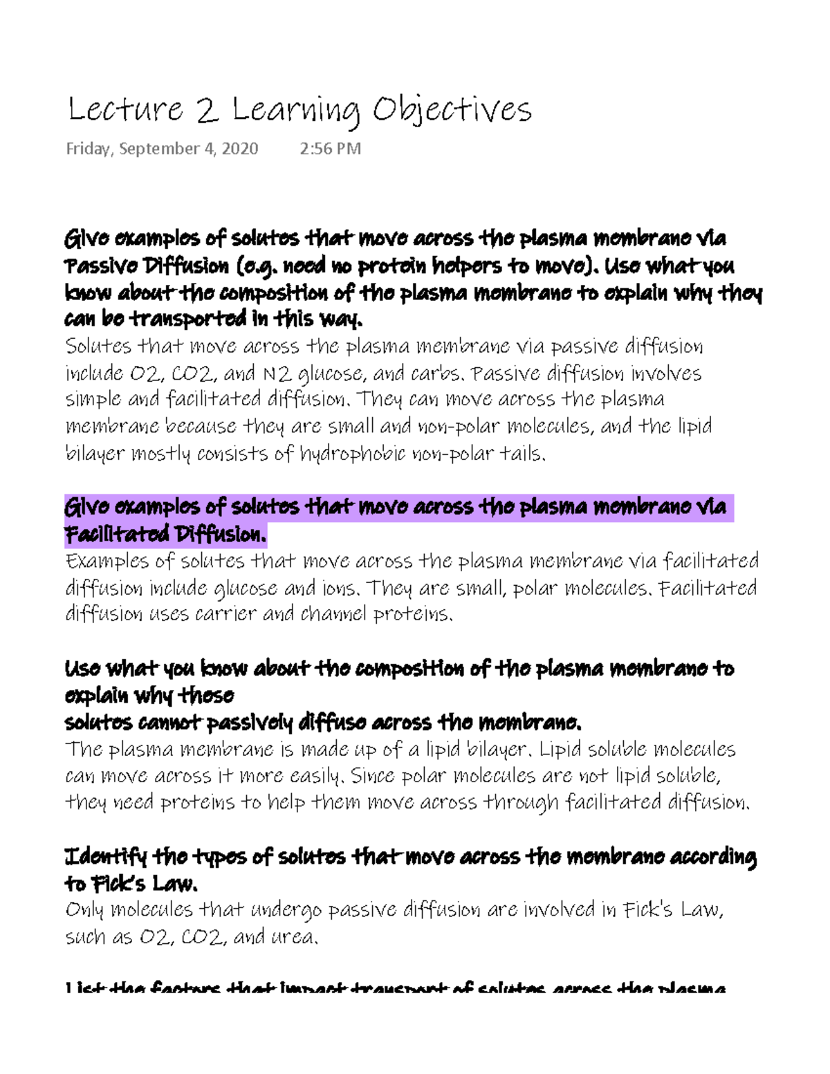 Lecture 2 Learning Objectives - PSL 431 - MSU - Studocu