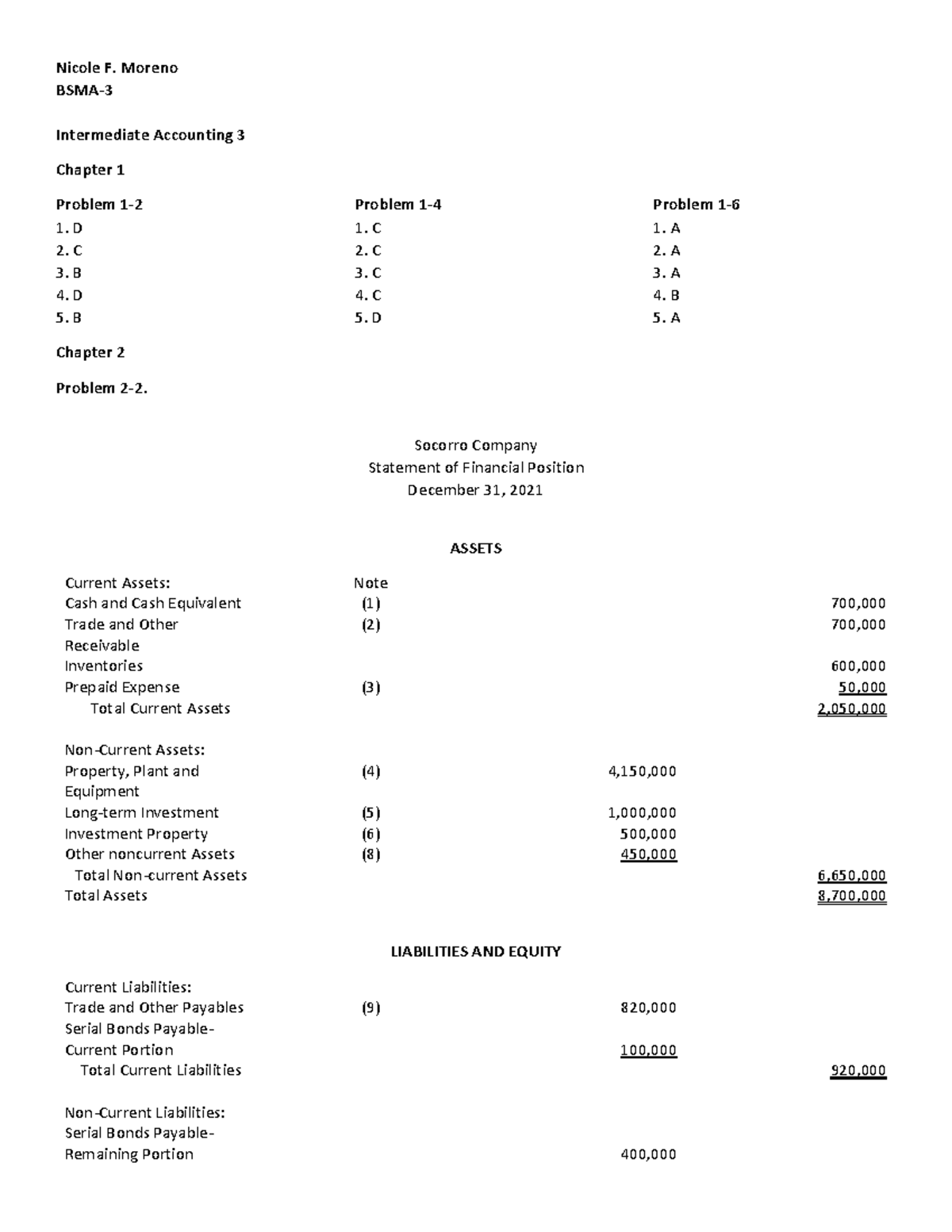 Chapter 1 10 Moreno - Intermediate Accounting 3 - Nicole F. Moreno BSMA ...