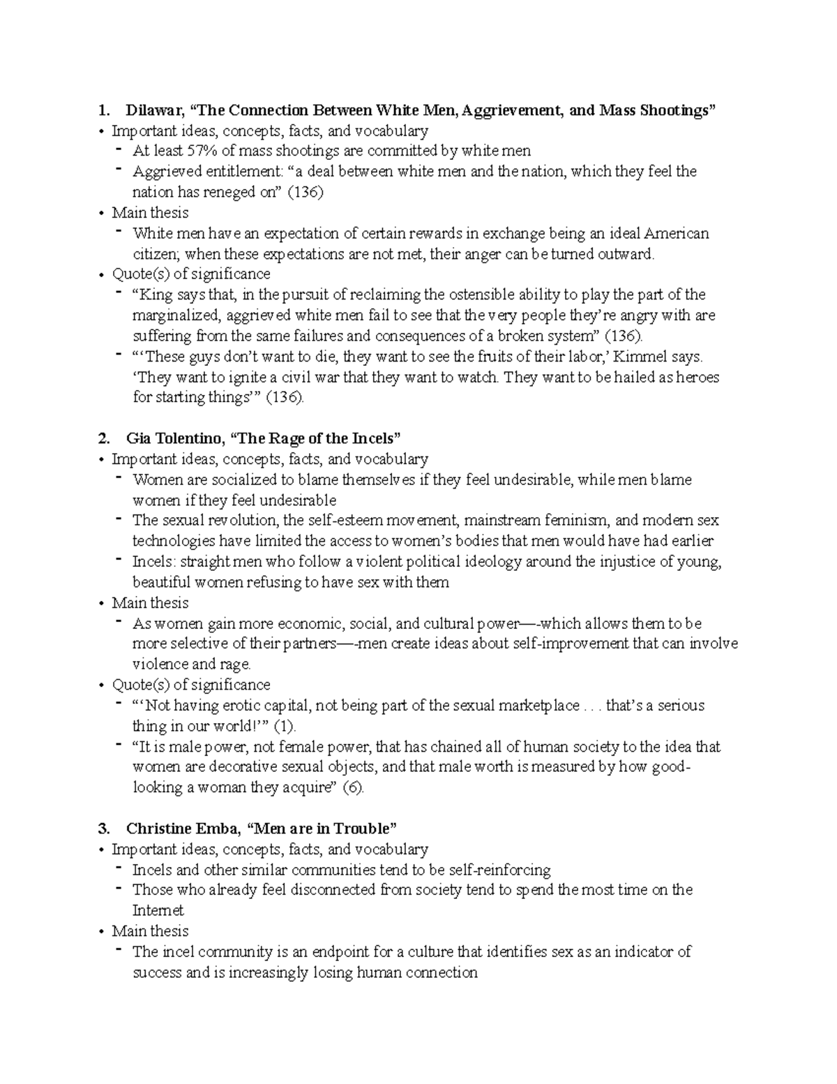 GESS week 11 Thursday reading notes - Dilawar, “The Connection Between ...