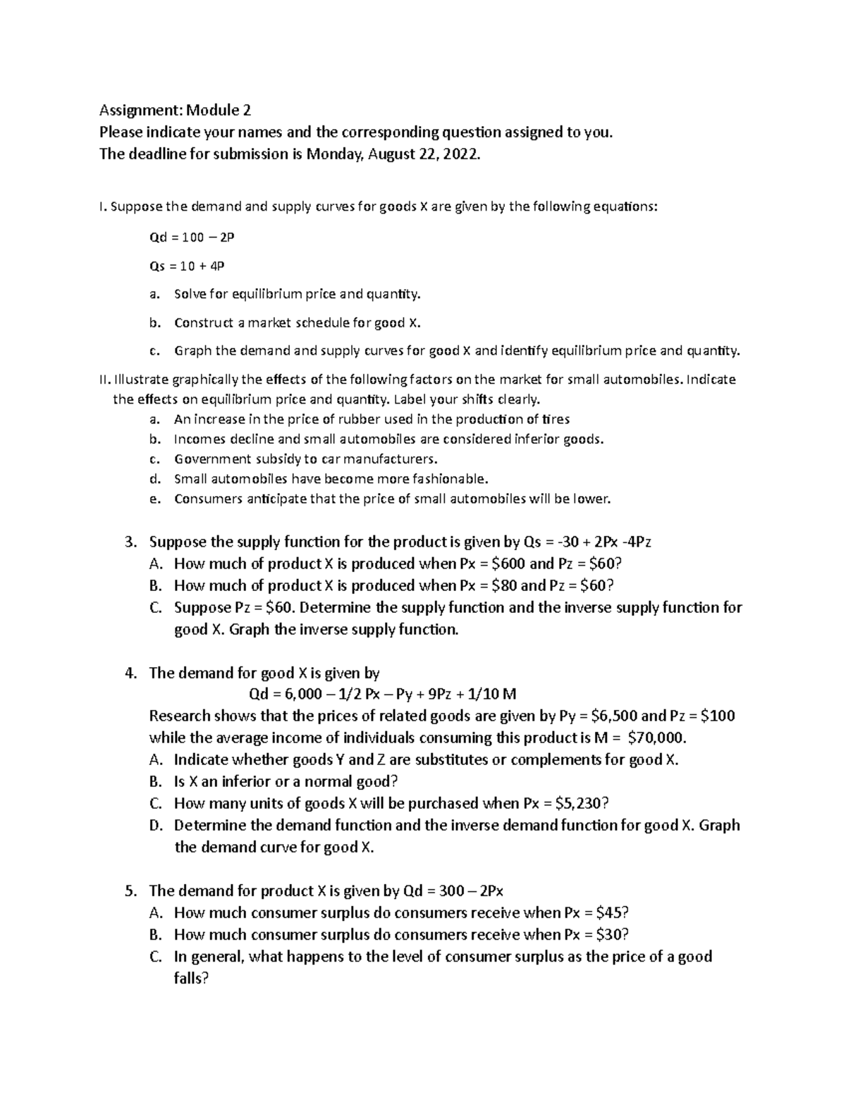 Assignment Module 2 - The deadline for submission is Monday, August 22 ...