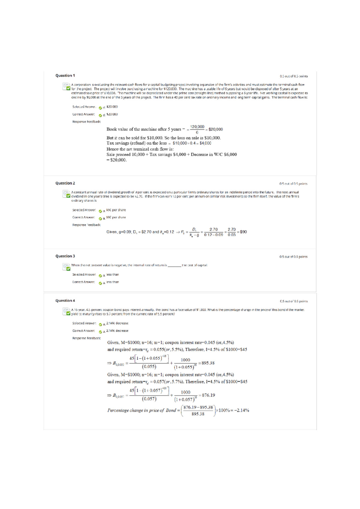 CFM Quiz 3 Answers - 200488 - Studocu