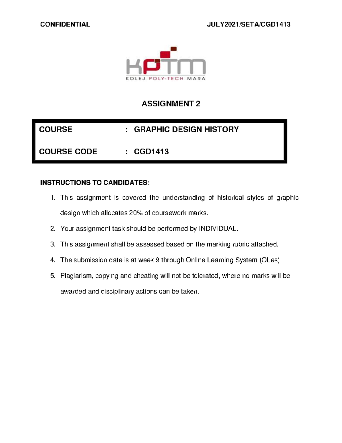 ASSIGNMENT OF CT108 2021/2122 - ASSIGNMENT 2 INSTRUCTIONS TO CANDIDATES ...