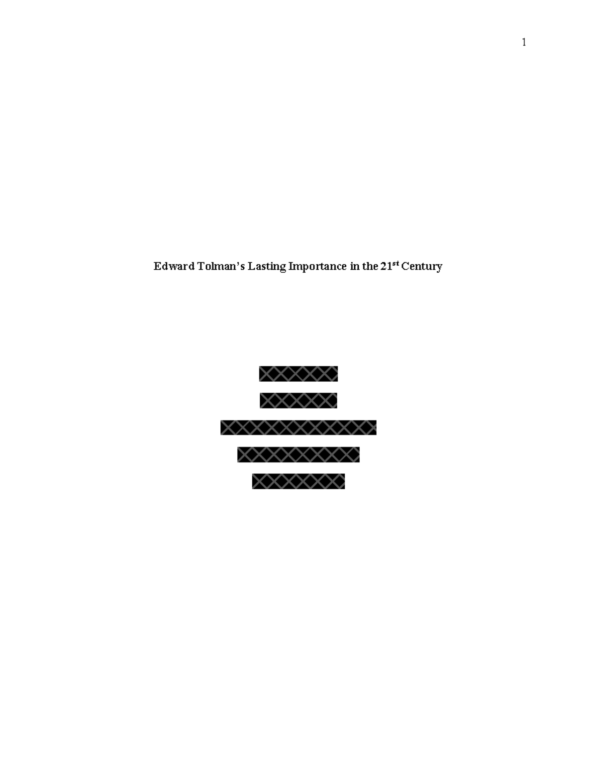 Essay About Edward C. Tolman's Impact - Edward Tolman’s Lasting ...