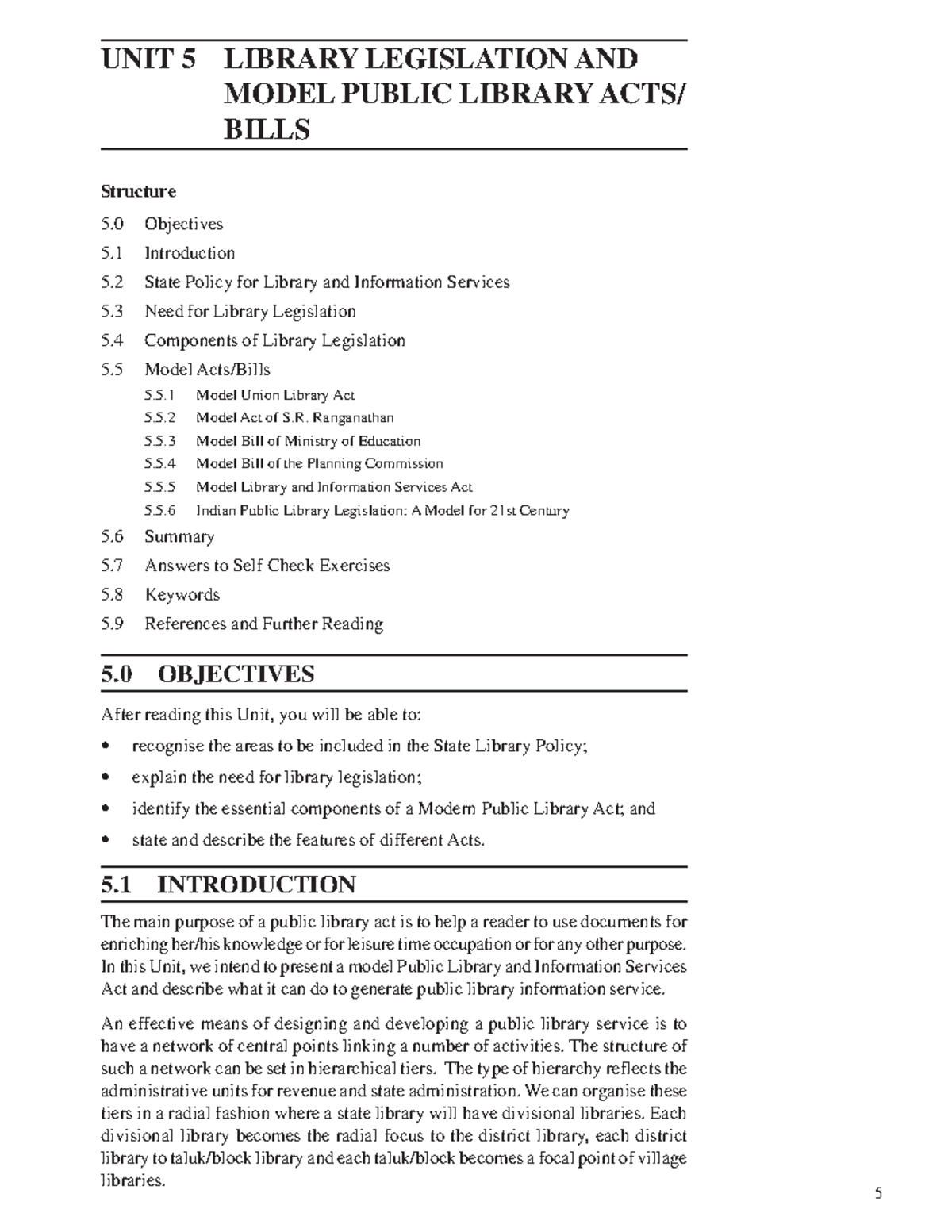 Unit-5 - Library Legislation and Model Public Library Acts/Bills UNIT 5 ...