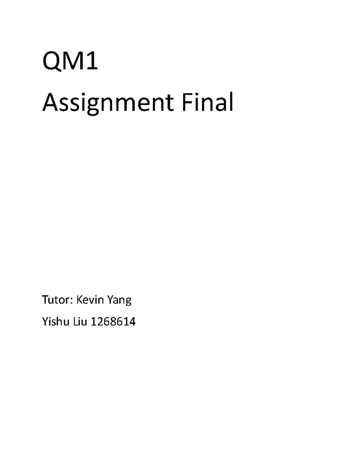 QM1 Assignment Final - QM Assignment Final Tutor: Kevin Yang Yishu Liu 1268614 Africa Logged GDP ...