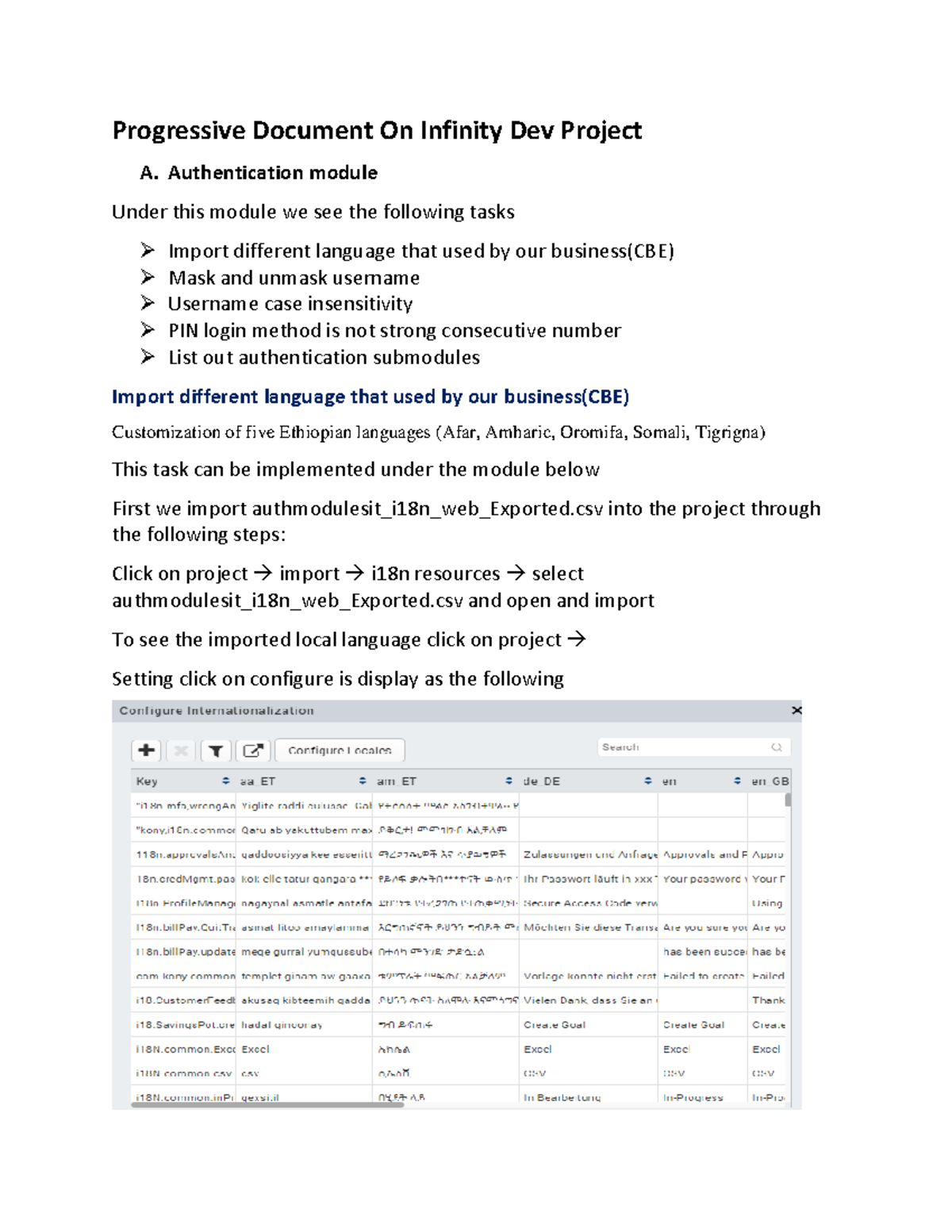 Progressive document on infinity dev project - Progressive Document On ...