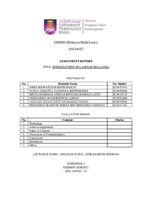 Discussion AAS FST306 - UITM - DISCUSSION This experiment was conducted ...
