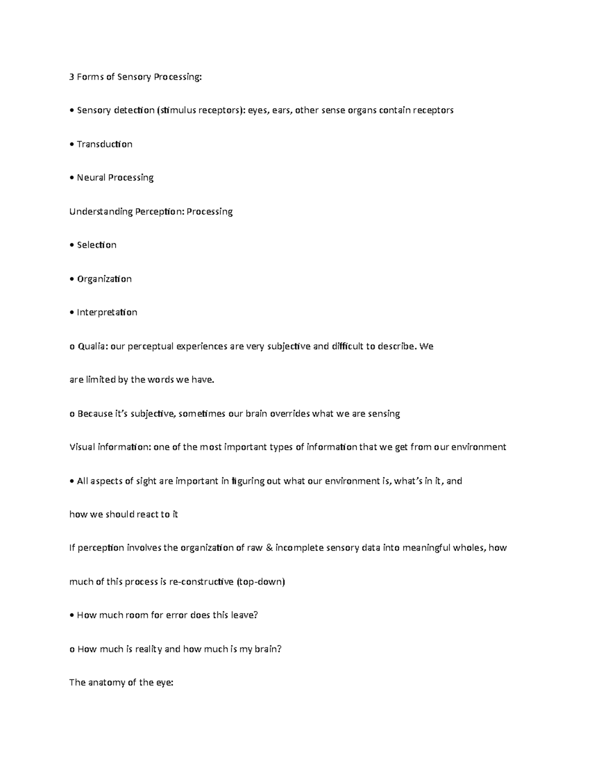 3 Forms of Sensory Processing - 3 Forms of Sensory Processing: Sensory ...