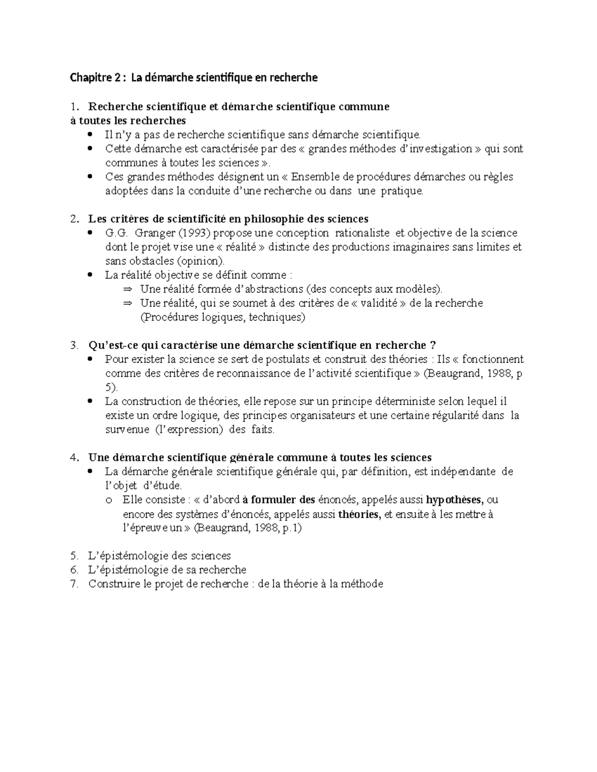 Cours 2 POL1100 - demarche scientifique - Chapitre 2 : La démarche ...