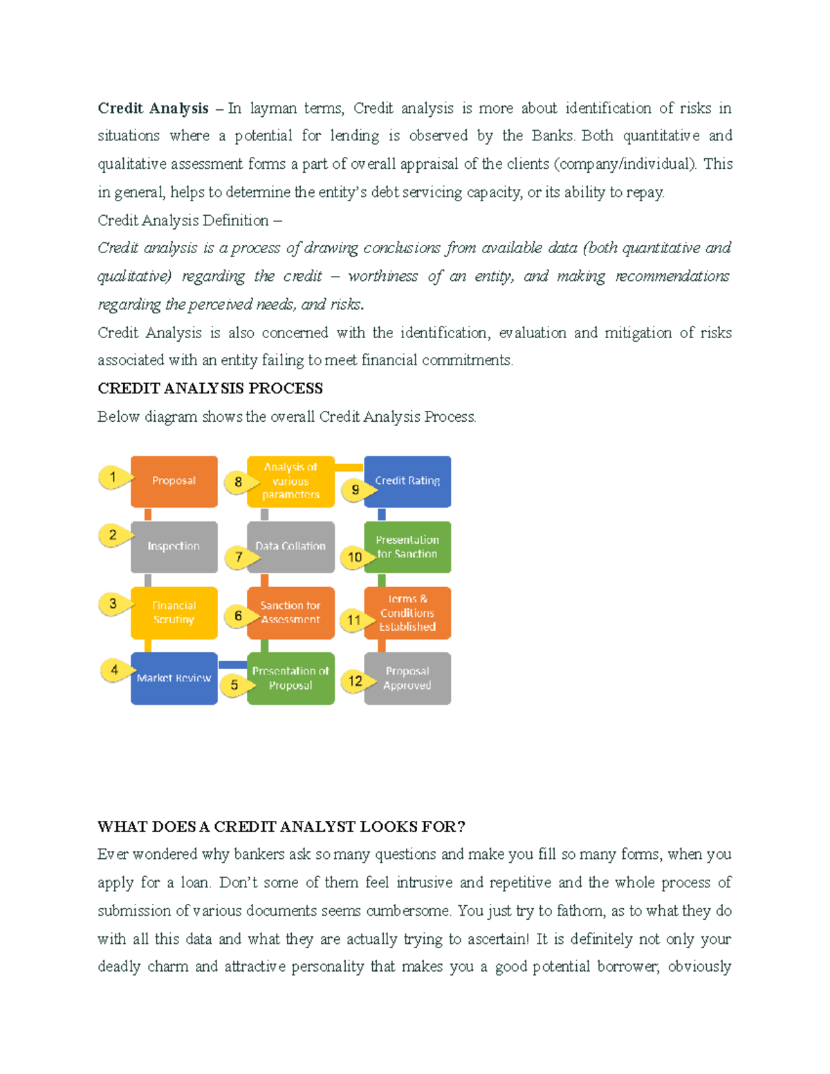 Credit Analysis notes - Credit Analysis – In layman terms, Credit ...
