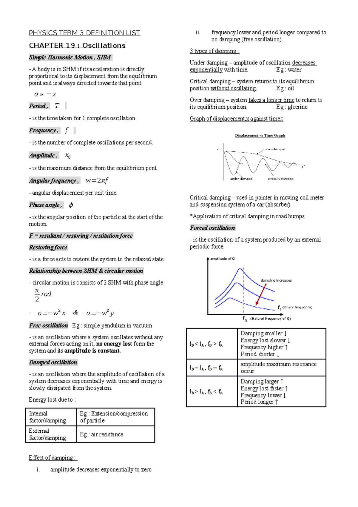 Physics TERM 3 Definition LIST - PHYSICS TERM 3 DEFINITION LIST CHAPTER ...